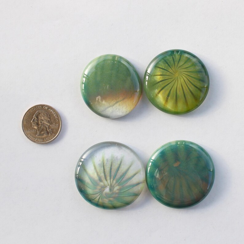 Nubbins in Pewter Grey | Fused Glass Cabochons | Large Glass Puddles ...