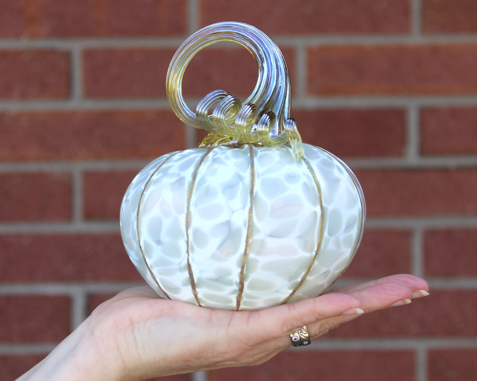 Aspen White Pumpkins Blown Glass Multiple Sizes/shapes | Etsy