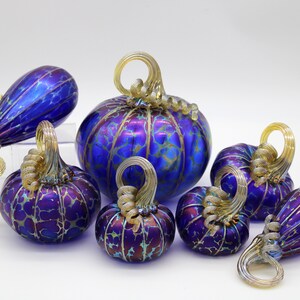 Cobalt Blue Glass Pumpkins - Blown Glass - Multiple Sizes/shapes ...