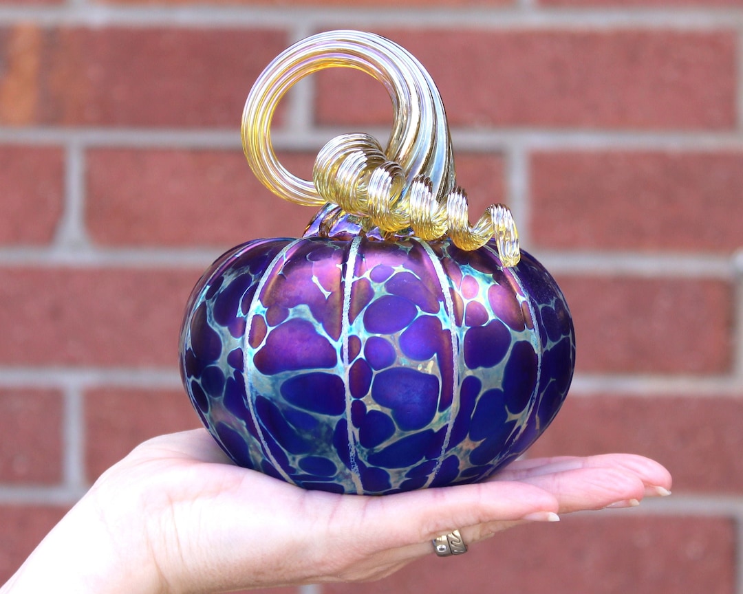 Cobalt Blue Glass Pumpkins - Blown Glass - Multiple Sizes/shapes ...