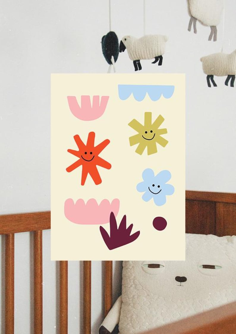 Digital Download | Happy Shapes | Printable Wall Art | Kids Room - Etsy ...