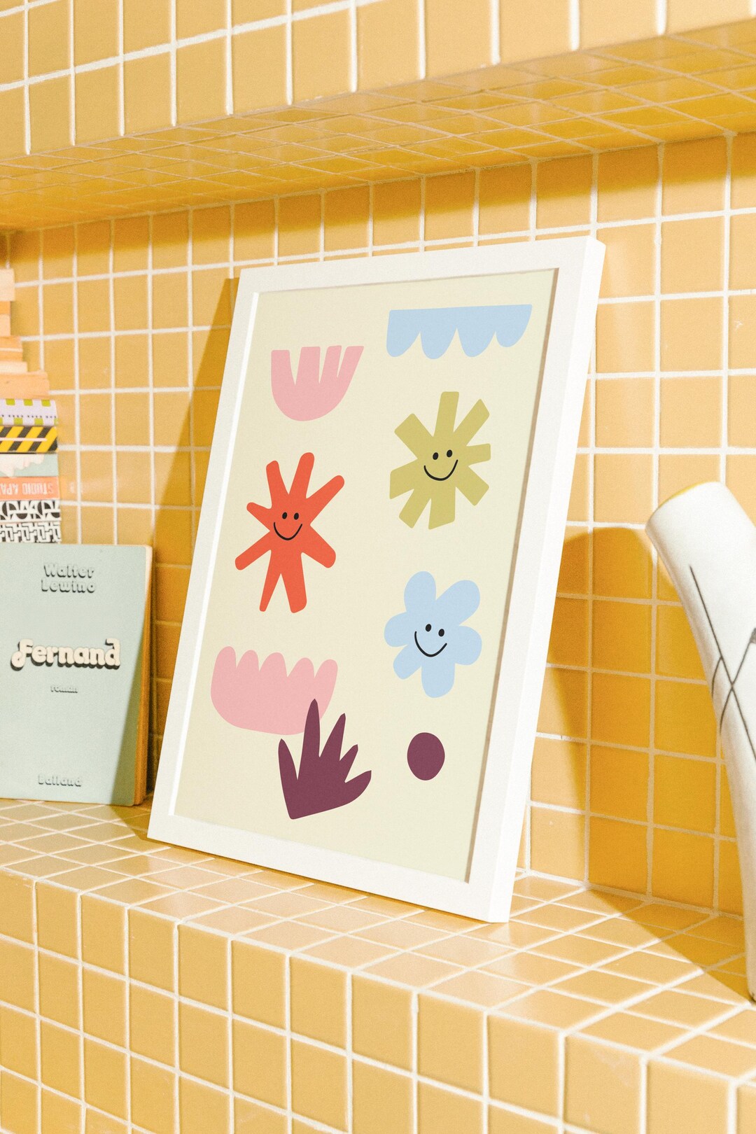 Digital Download | Happy Shapes | Printable Wall Art | Kids Room - Etsy