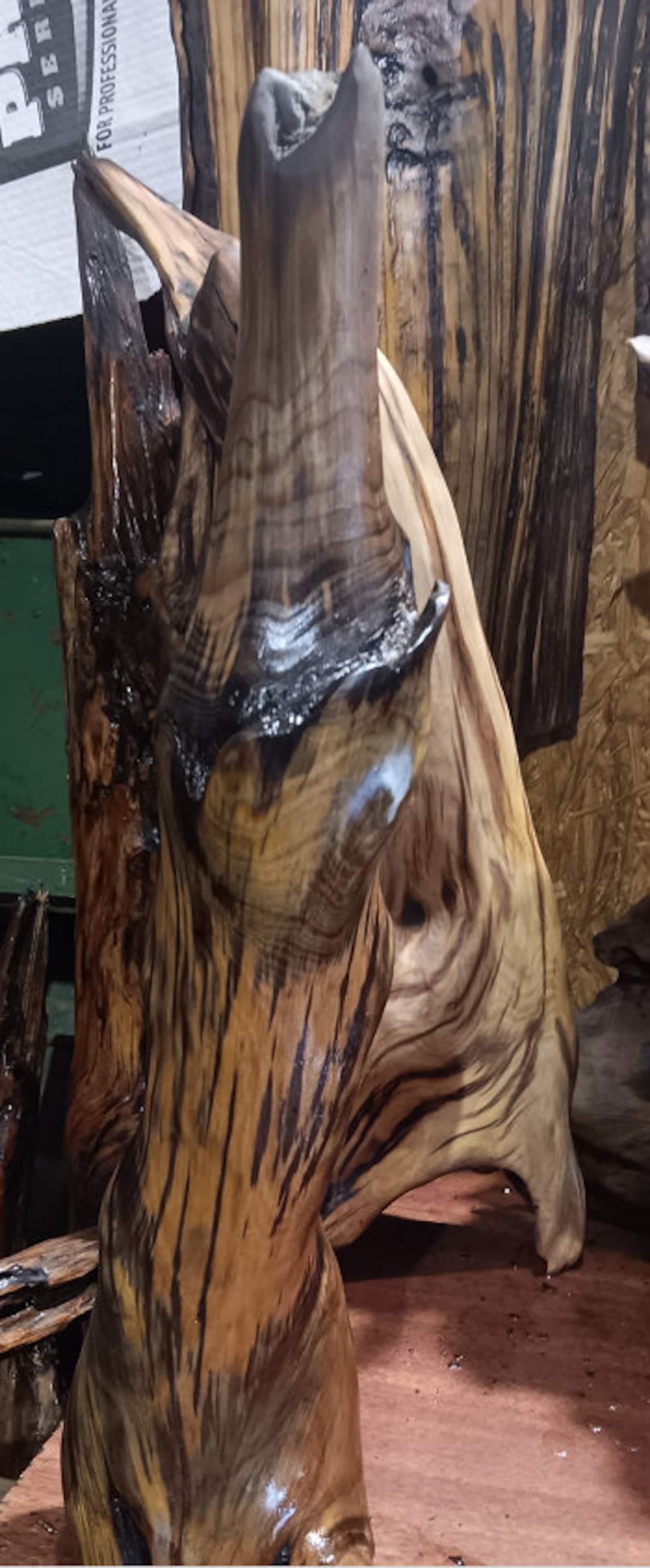 Rare Exquisite Wood Art a One of a Kind Finished Solid Rustic Lightered ...