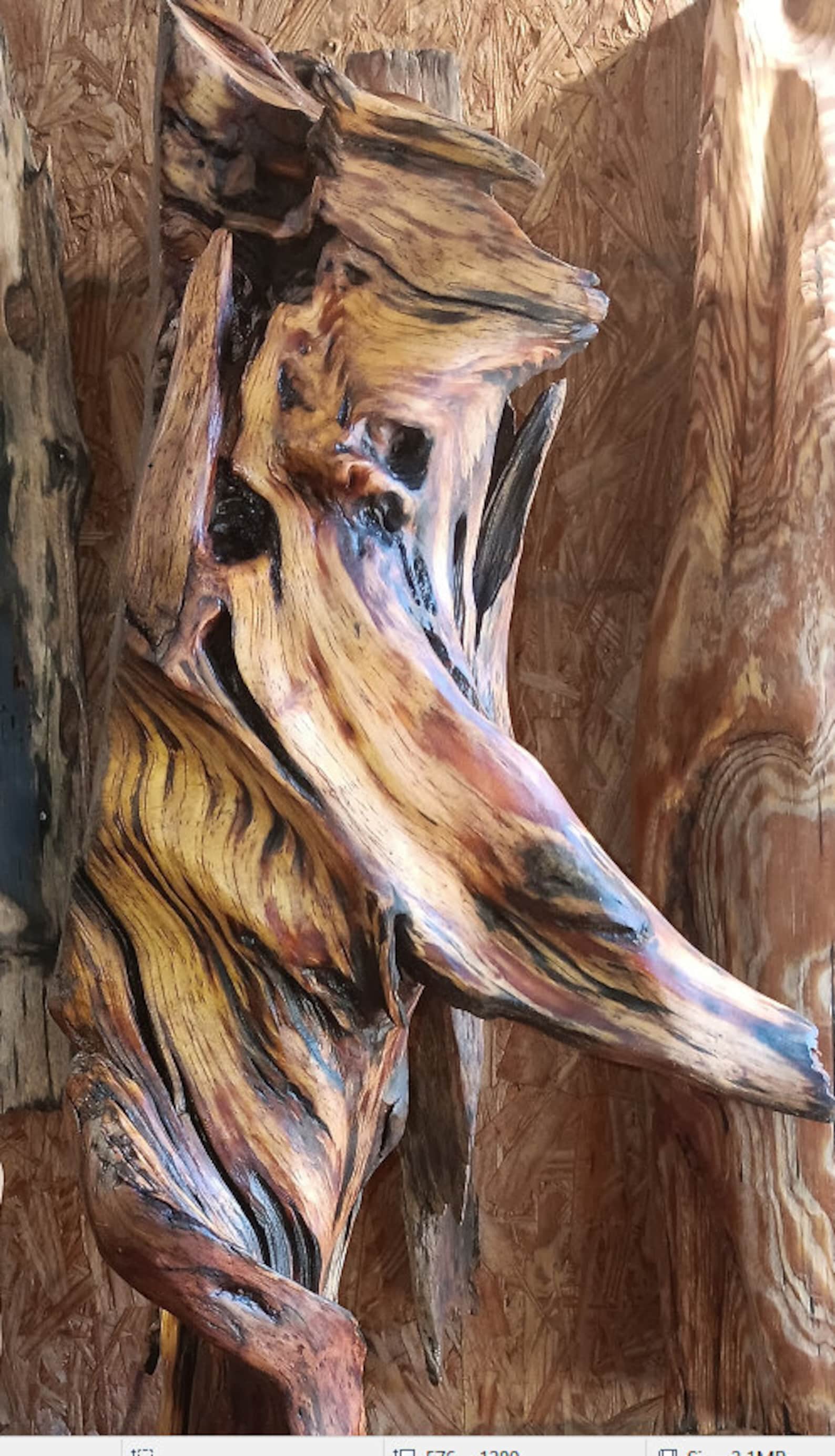 Rare Exquisite Wood Art a One of a Kind Finished Solid Rustic Lightered ...