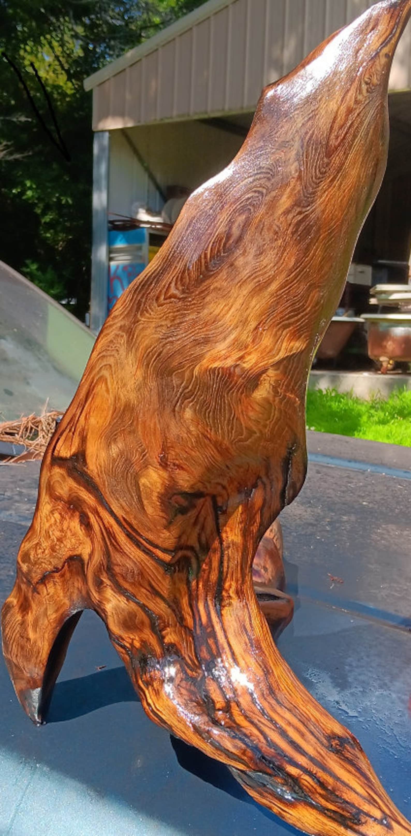 Rare Exquisite Wood Art a One of a Kind Finished Solid Rustic Lightered ...