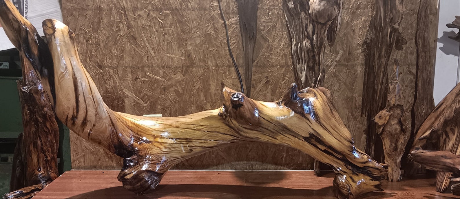 Rare Exquisite Wood Art a One of a Kind Finished Solid Rustic Lightered ...
