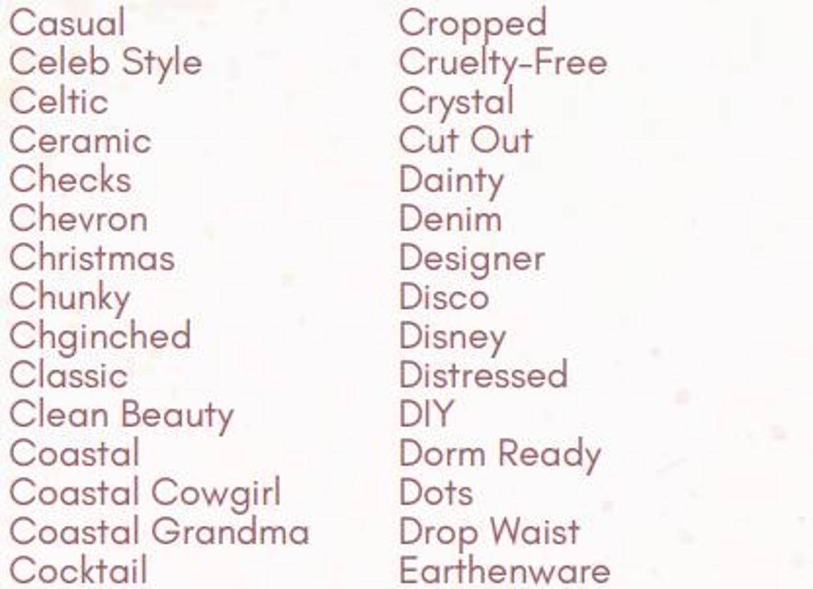 Official Poshmark Style Tag List - Etsy