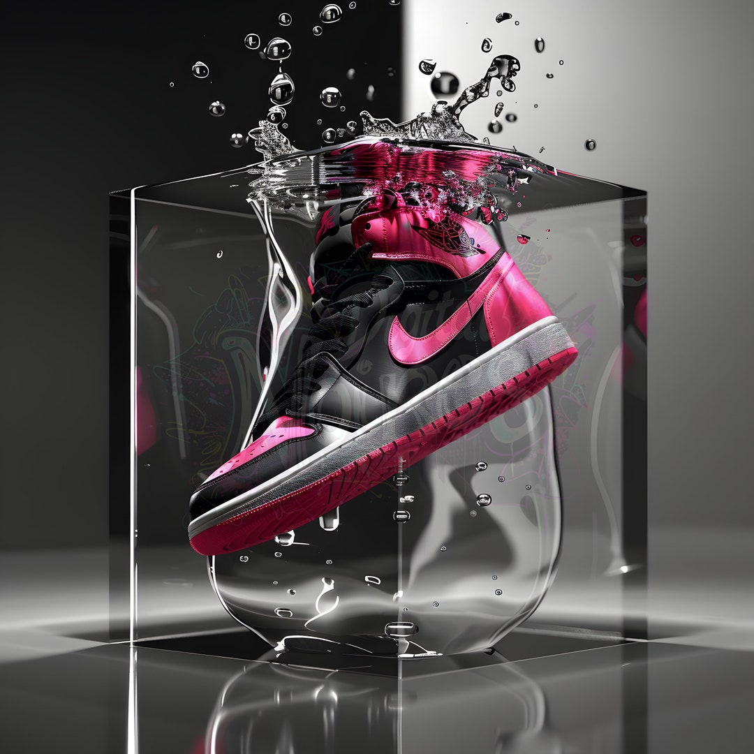 Air Jordan 1 Pink and Black - Nike - AI Art - Etsy