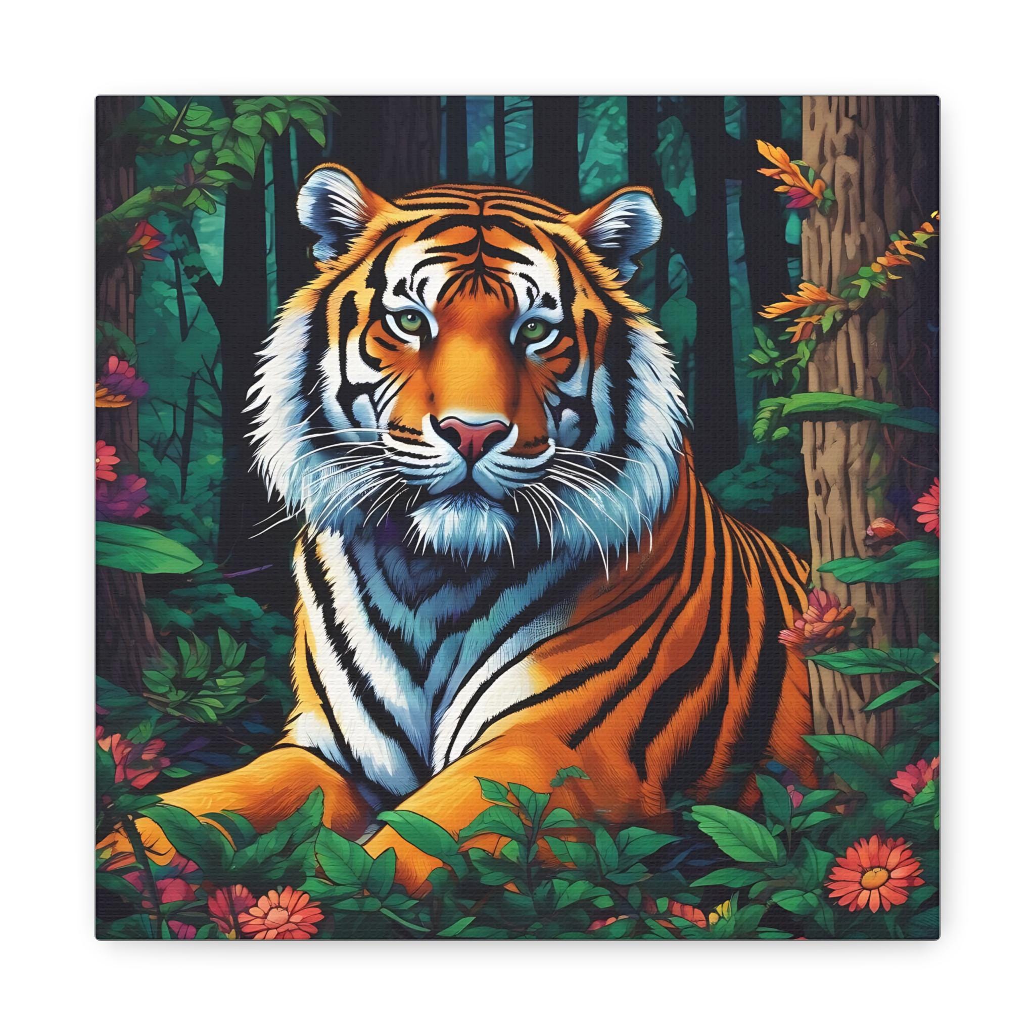 Tiger Pixel Art Print Matte Canvas, Stretched, 1.25 - Etsy