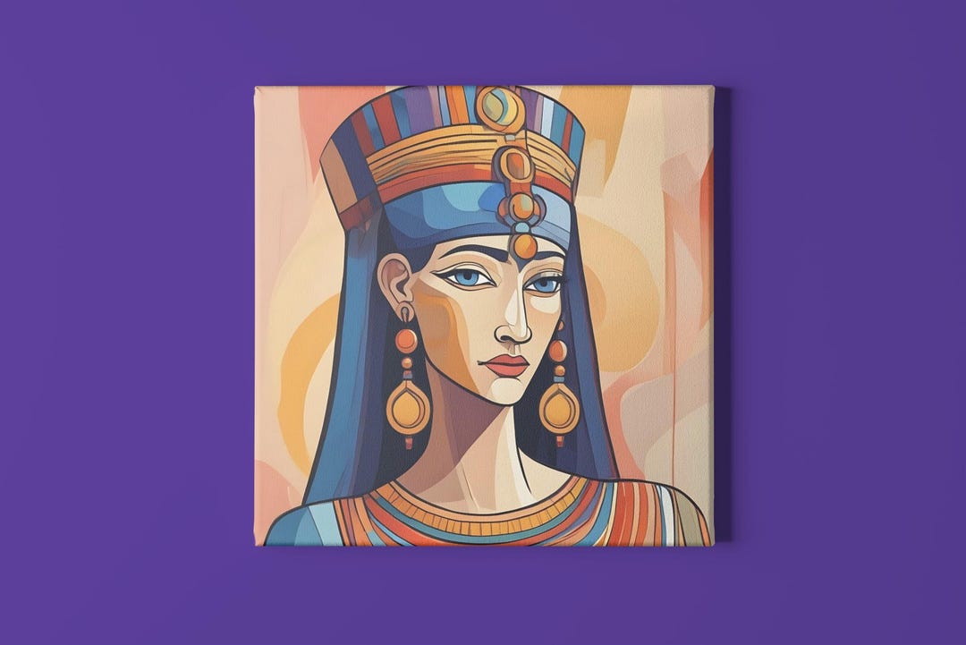 Cleopatra Egyptian Abstract Art Print Matte Canvas, Stretched, 1.25 - Etsy
