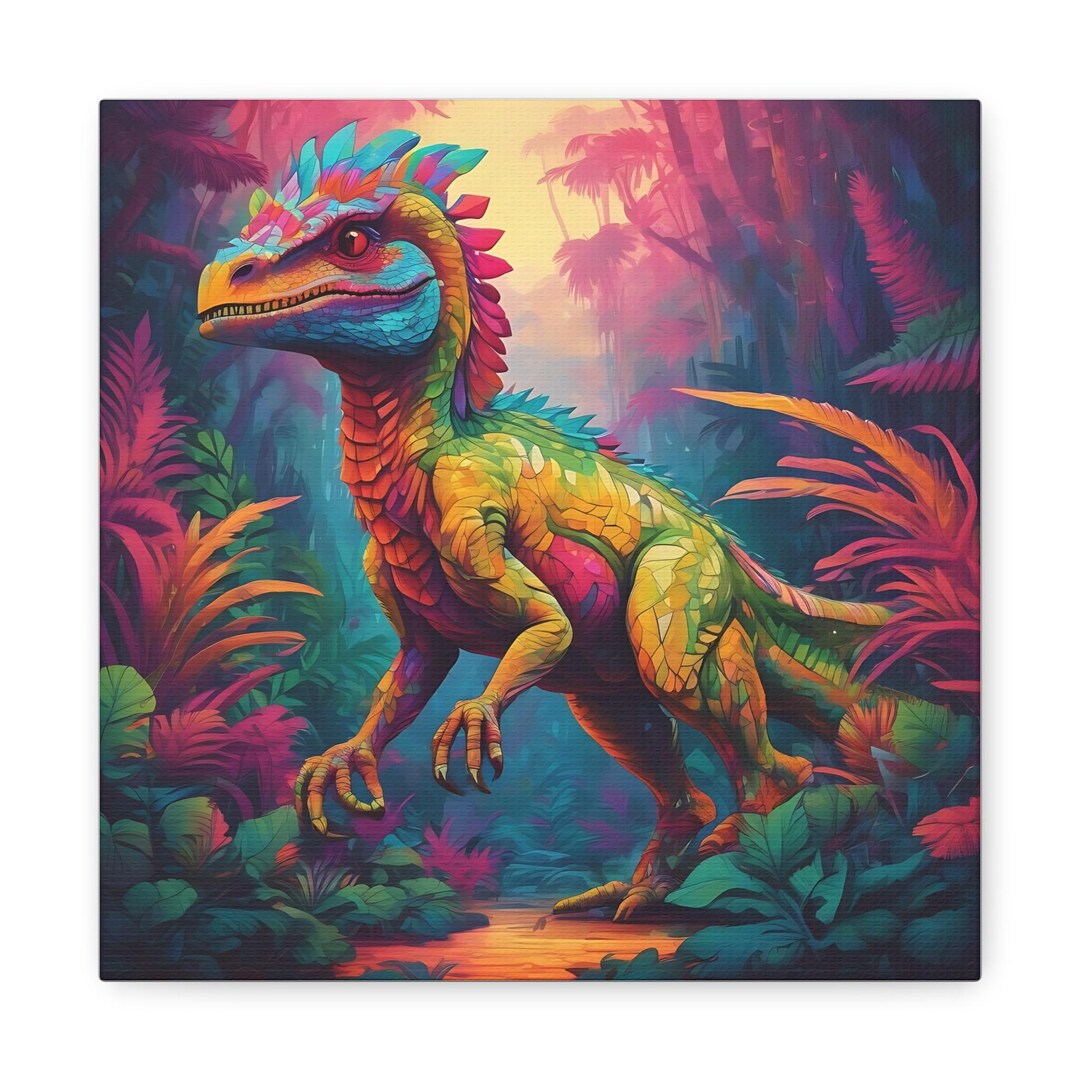 Dinosaur Art Print Matte Canvas, Stretched, 1.25 - Etsy