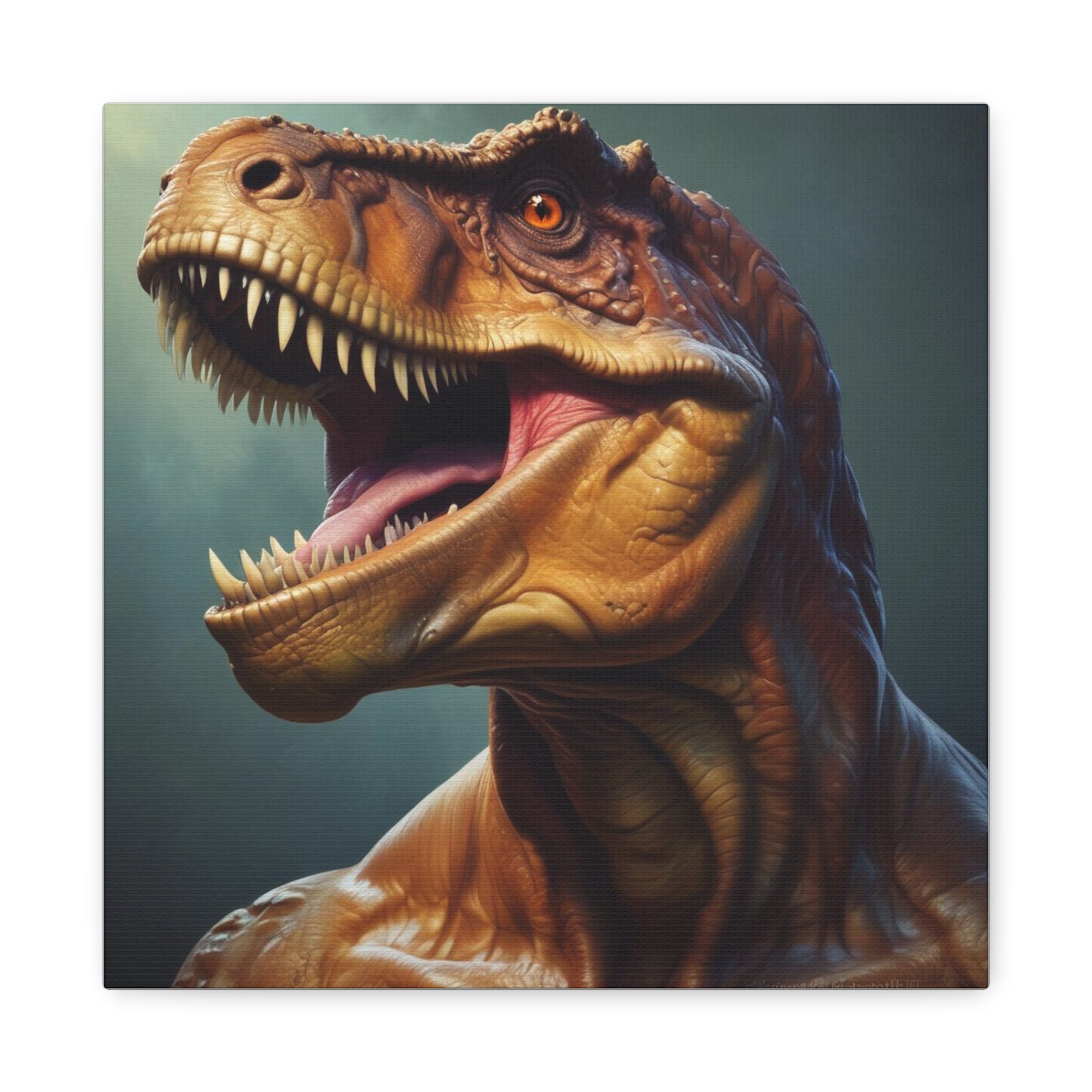 T-rex Dinosaur Art Print Matte Canvas, Stretched, 1.25 - Etsy