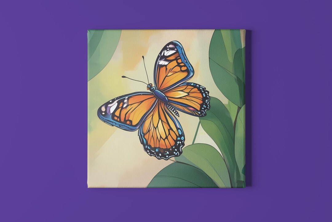 Monarch Butterfly Abstract Art Print Matte Canvas, Stretched, 1.25 - Etsy