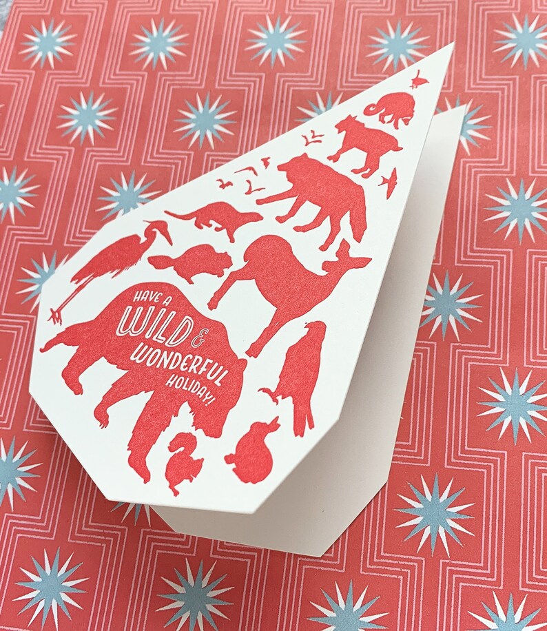 Letterpress Wild Holiday Card - Etsy