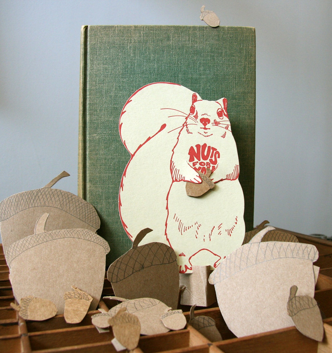 Squirrel Letterpress Gift Card - Etsy