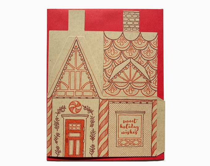 3D Gingerbread House Holiday Card | Etsy