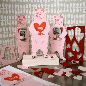 Letterpress Valentine Bear Hug Card - Etsy