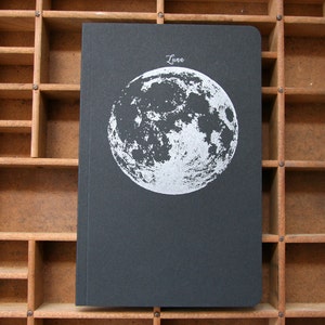 Letterpress Notebook Moon Recycled - Etsy
