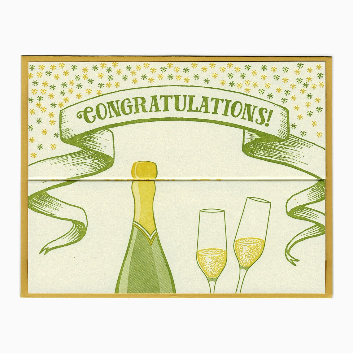 Letterpress Champagne Congratulations Card - Etsy