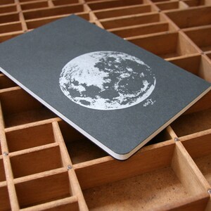 Letterpress Notebook Moon Recycled - Etsy