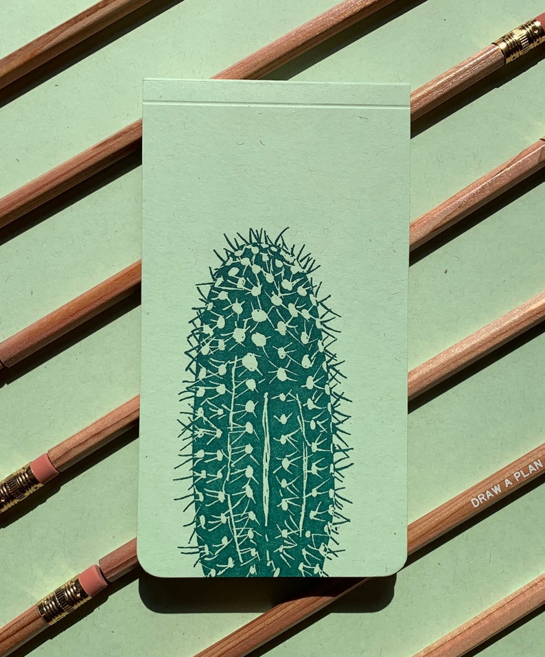 Cactus Letterpress Jotter Notepad - Etsy