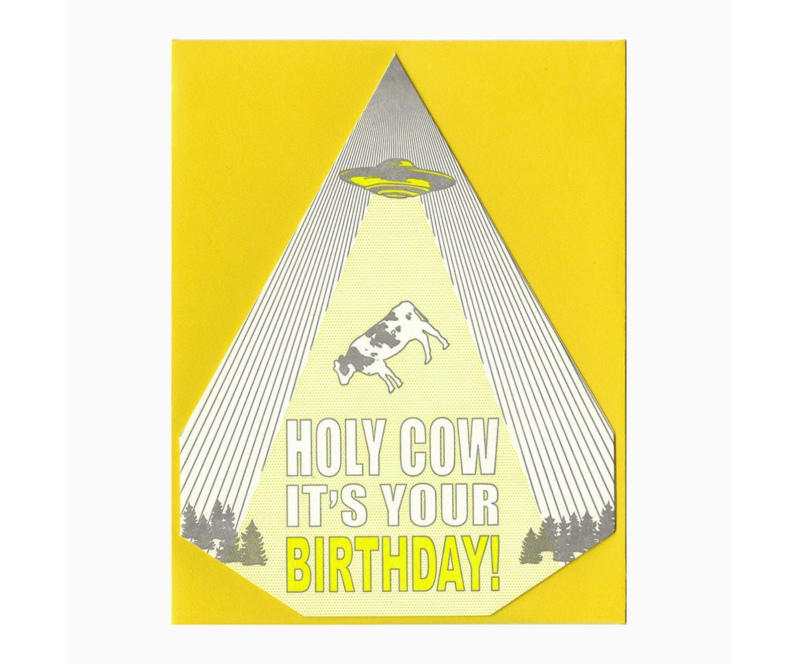 Holy Cow Birthday Letterpress Card - Etsy