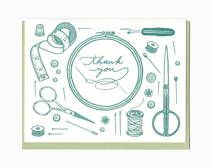 Sewing Thank You Card - Etsy