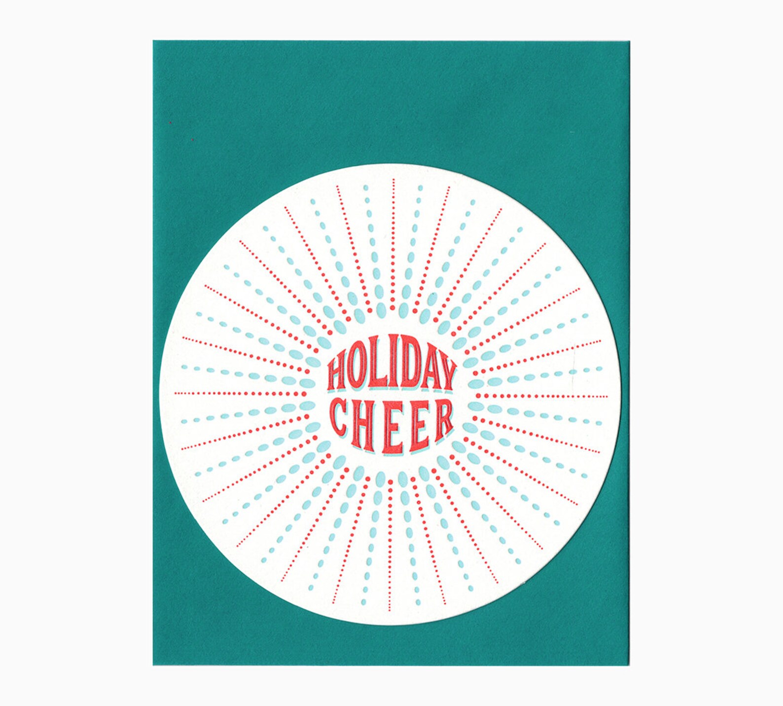 Letterpress Holiday Cheer Circle Card | Etsy