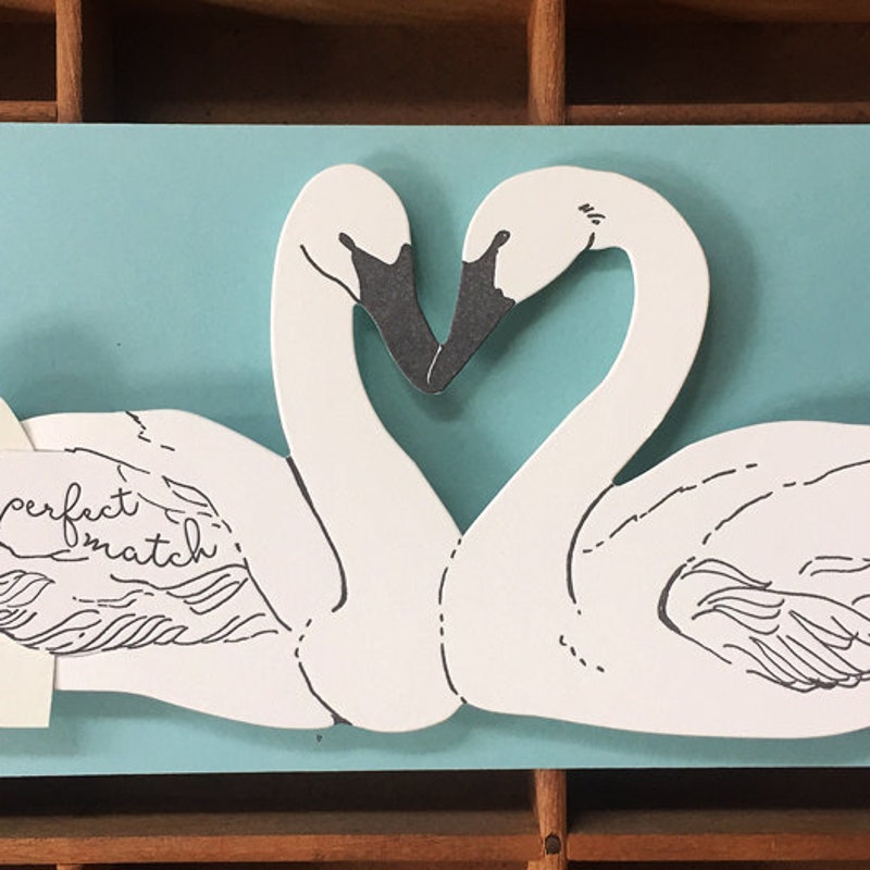 Swan Greeting Card - Etsy