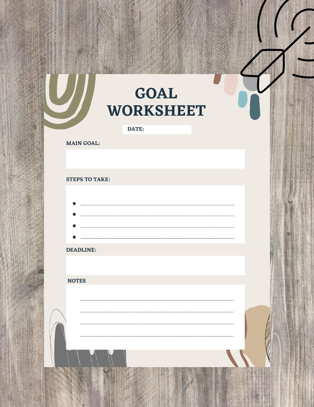 Goal Planner Worksheet Digital Instant Download Planner Goals. - Etsy