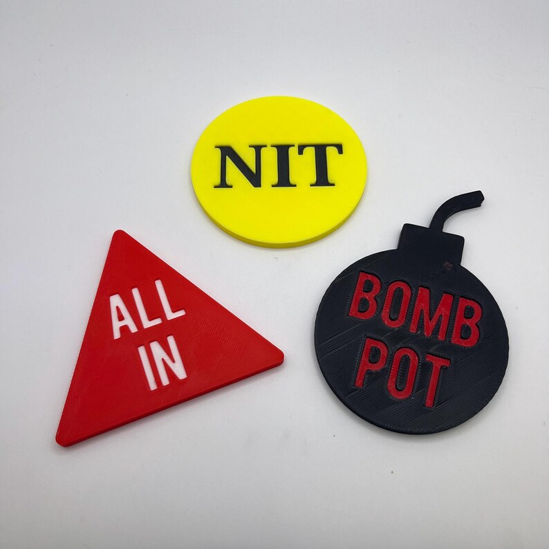 3" Poker Buttons - Big Blind, Small Blind, Dealer Button, All In, Bomb ...