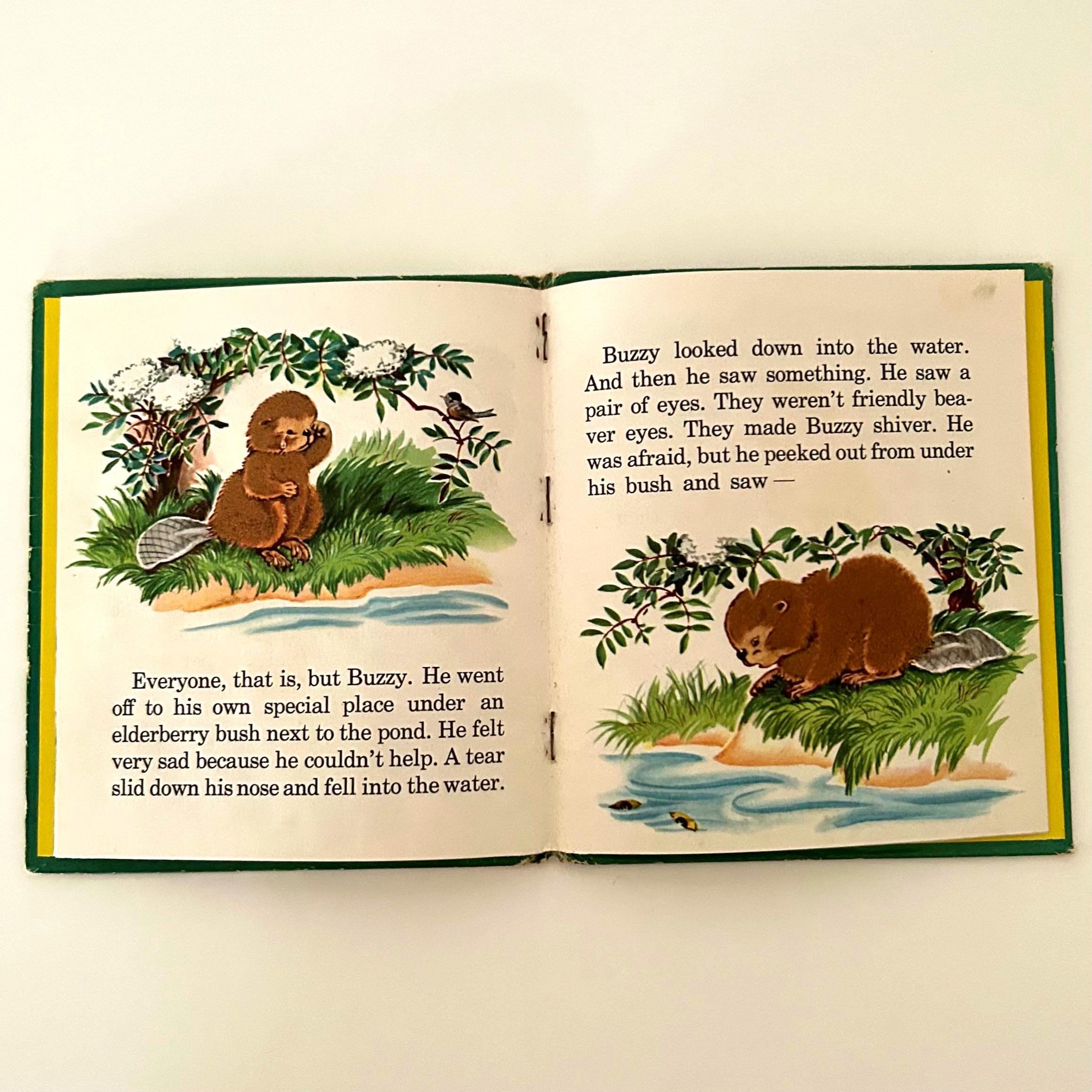 Vintage 1961 Children’s Tell-a-tale Fuzzy Wuzzy Book “buzzy Beaver ...