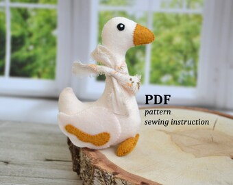 Goose Felt Pattern, Farm Animals PDF Pattern, Pattern Felt Toys Geese ...