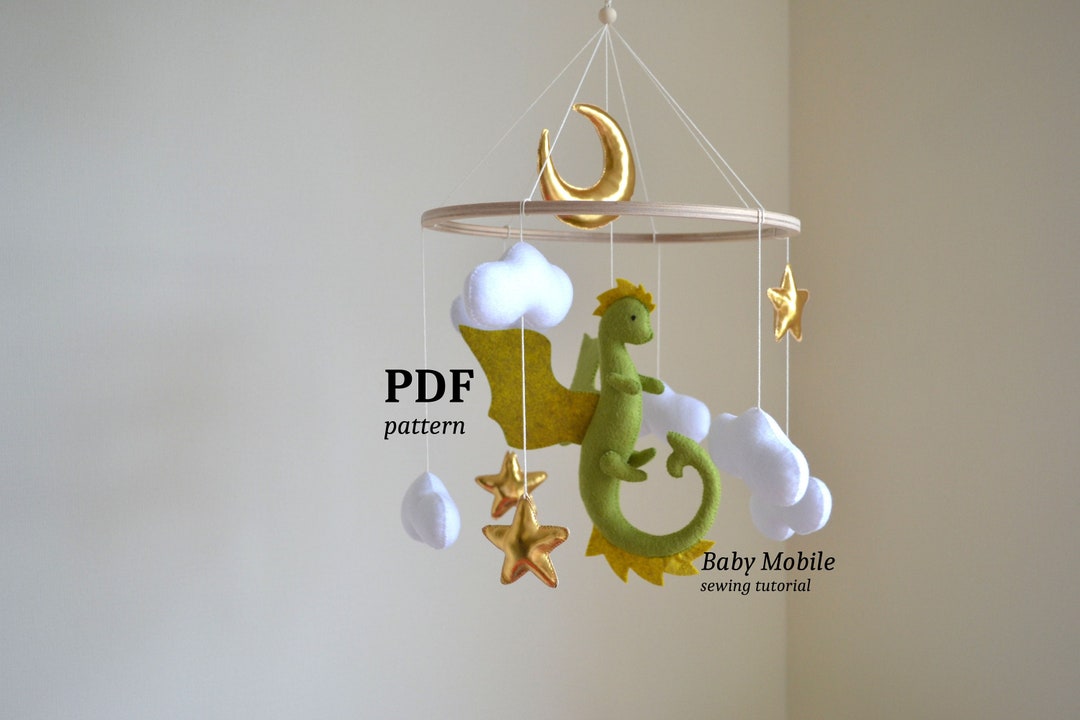 Baby Mobile Pattern, Dragon Mobile Tutorial, Nursery Mobile DIY, Sewing ...