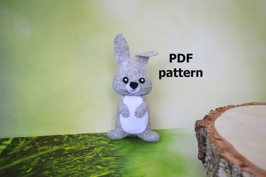 Bunny Felt Pattern, Bunny PDF Pattern, Hare Toy Tutorial, Sewing ...