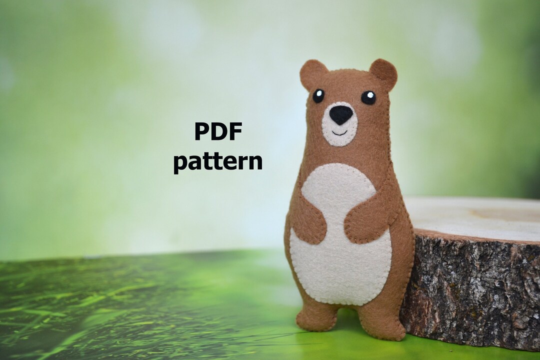 Bear Felt Pattern, Felt Sewing Pattern, Sewing Tutorial Felt Toy - Etsy