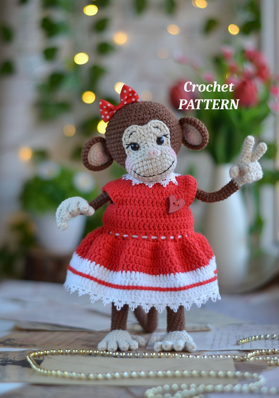 Crochet Pattern Monkey, Amigurumi Monkey Pattern PDF Tutorial, Stuffed ...