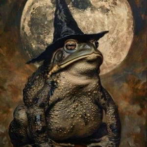 Gothic Toad Witch on Pumpkin Halloween 7x10 Cotton Crafting FABRIC ...