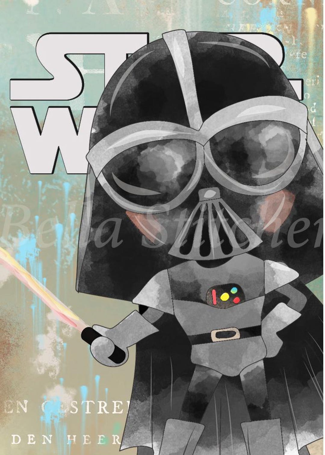 Handmade 8x10 Inch Darth Vader Star Wars Friends Fan Art Collage Quilt ...