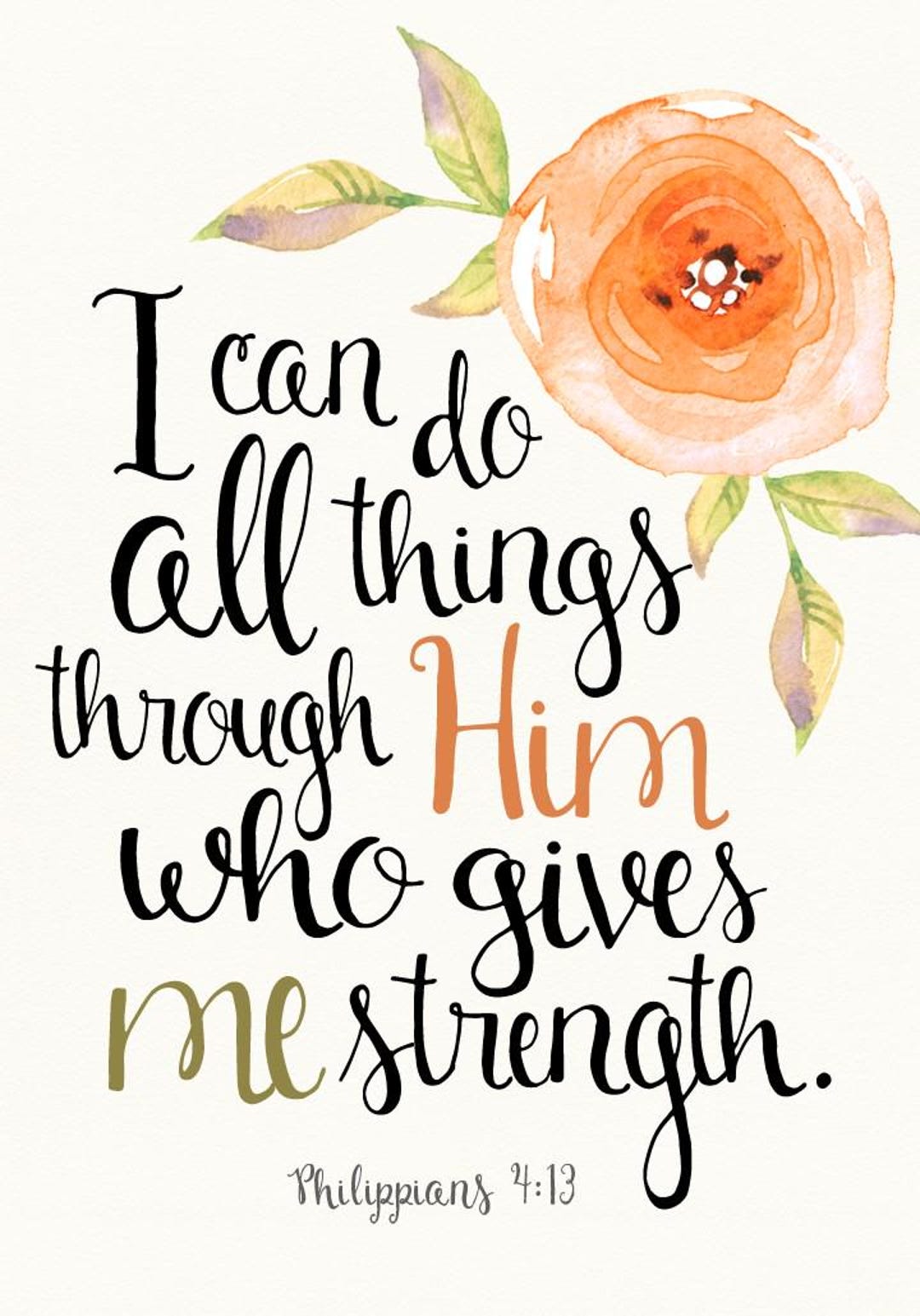 I Can Do All Things Through Him 8x10 Inch Shabby Chic Bible Verse ...