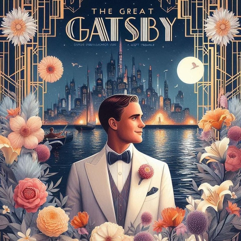 Great Gatsby Collage #7 - 8x8 Craft Sewing Cotton Fabric Block - Etsy