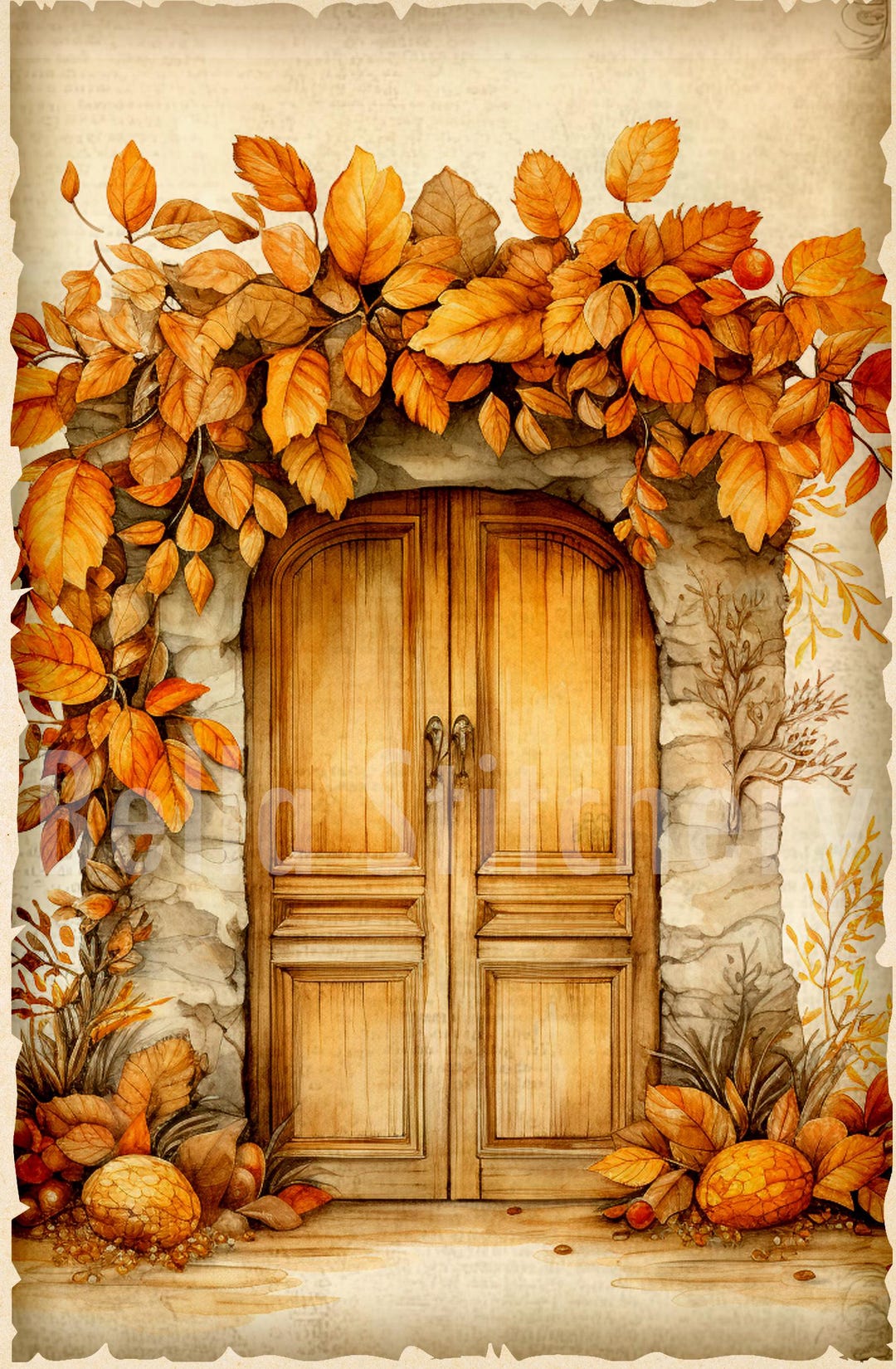 Handmade 7x10 Autumn Harvest Collage #24 Cotton Fabric Block Panel ...