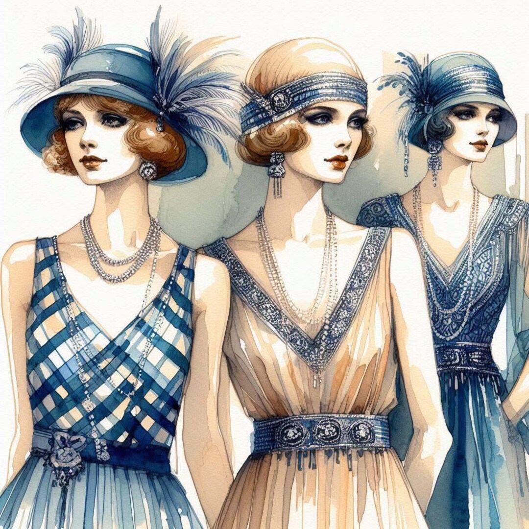 Vintage Art Deco Flapper Ladies in Hats #1 - 8x8 Cotton Quilt Craft ...