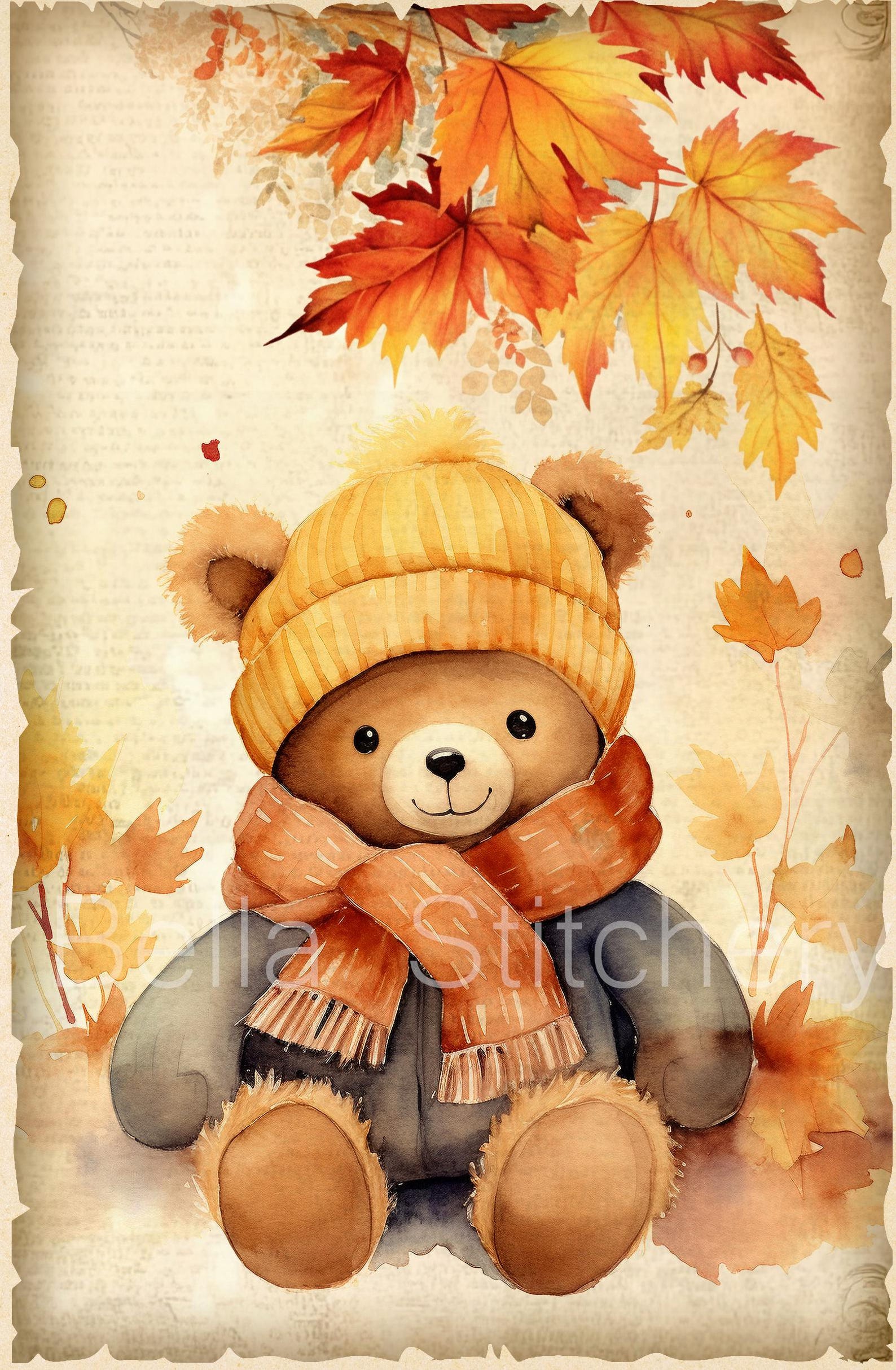 Handmade 7x10 Fall Critters Collage #10 Cotton Fabric Block Panel - Etsy