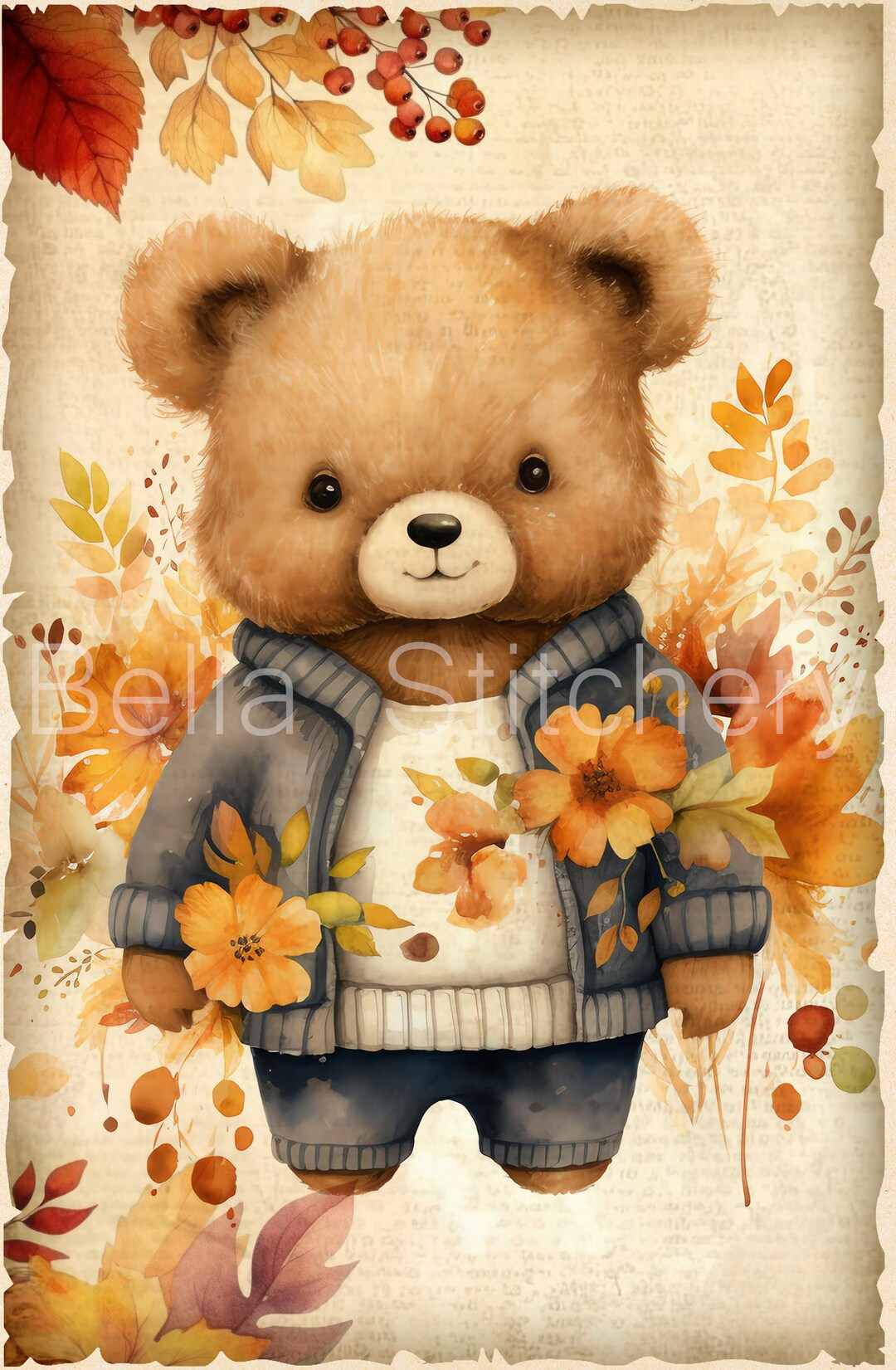 Handmade 7x10 Fall Critters Collage #1 Cotton Fabric Block Panel - Etsy