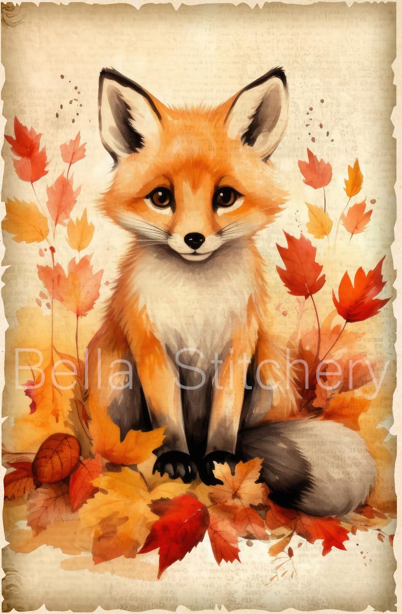 Handmade 7x10 Fall Critters Collage #5 Cotton Fabric Block Panel - Etsy