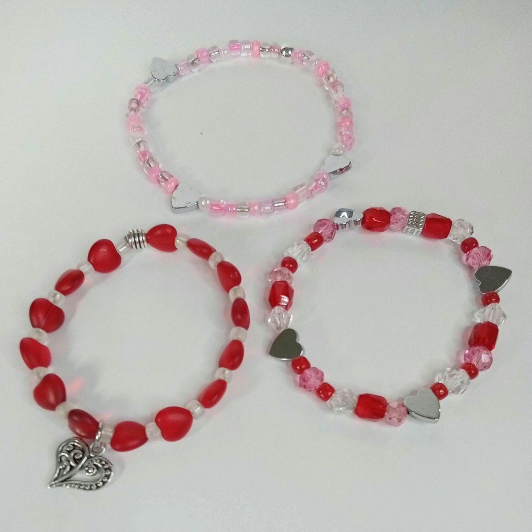 Girl's Valentine Bracelets - Etsy