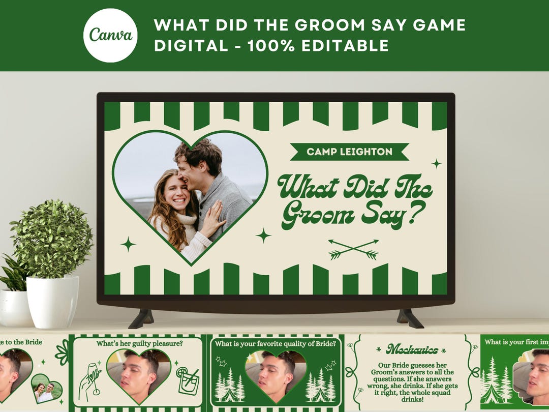 What Did the Groom Say Game Groom Camp Bachelorette Groom Trivia Game ...