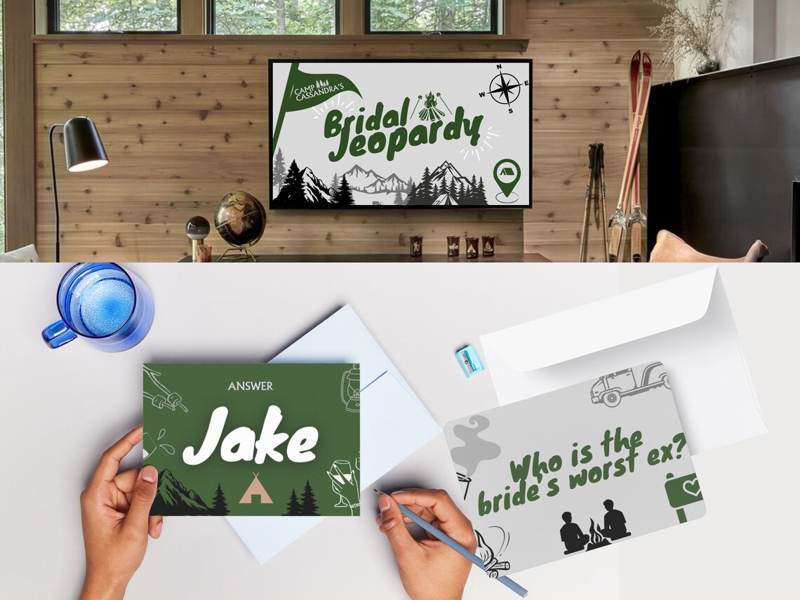 Camp Bachelorette Jeopardy Game Bridal Shower Jeopardy Game Hens Party ...