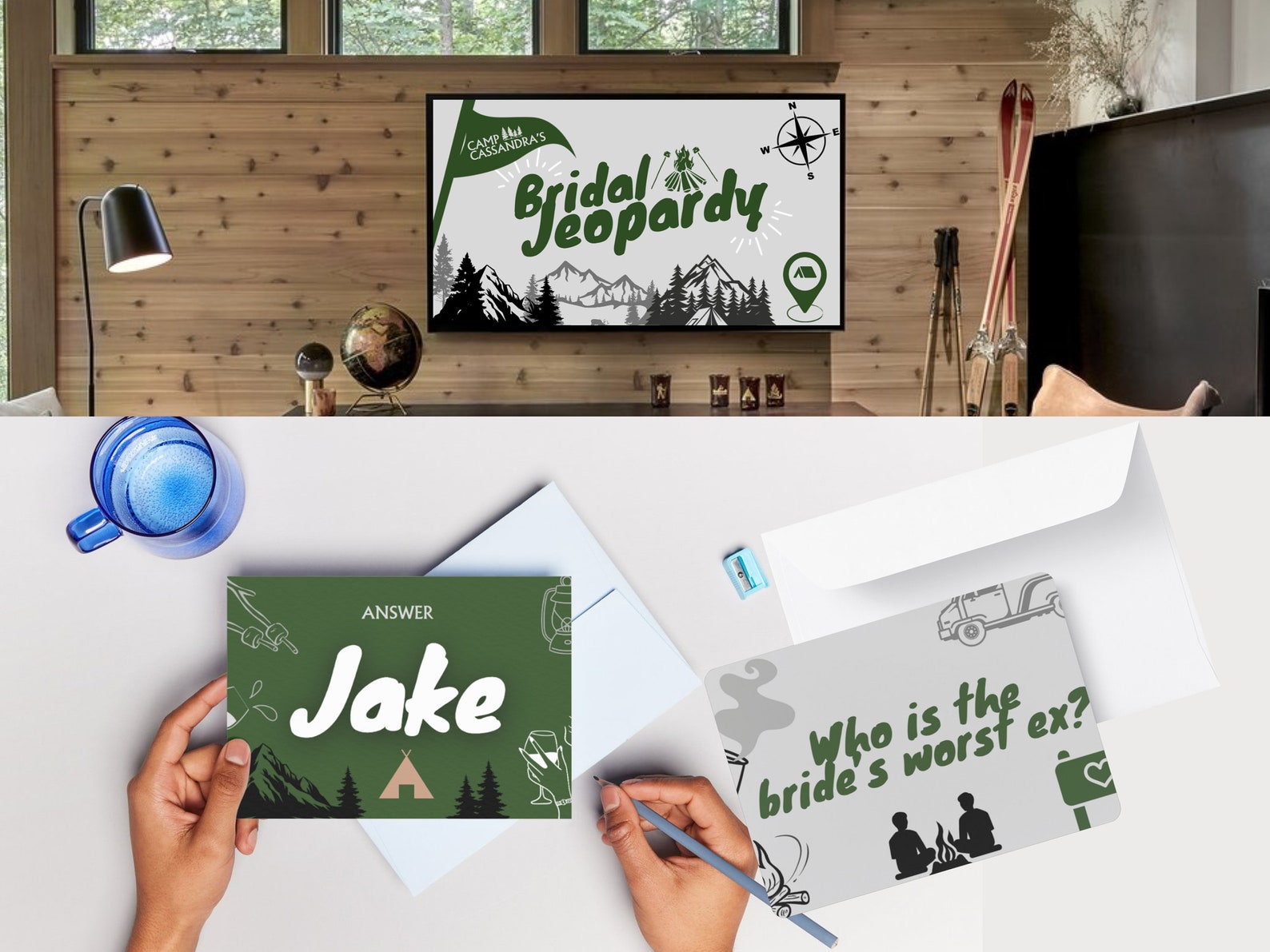 Camp Bachelorette Jeopardy Game Bridal Shower Jeopardy Game Hens Party ...